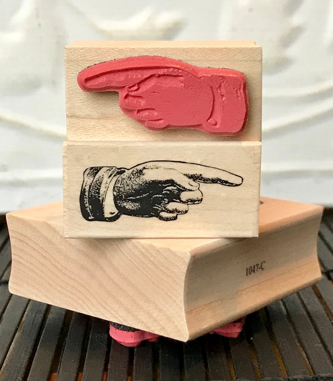 That Way Pointing Hand Rubber Stamp From the Oldislandstamps - Etsy