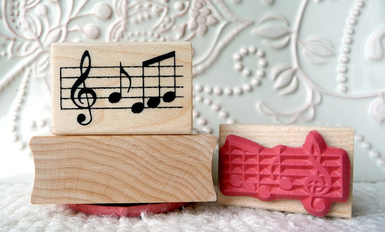 Music Notes Rubber Stamp From Oldislandstamps - Etsy