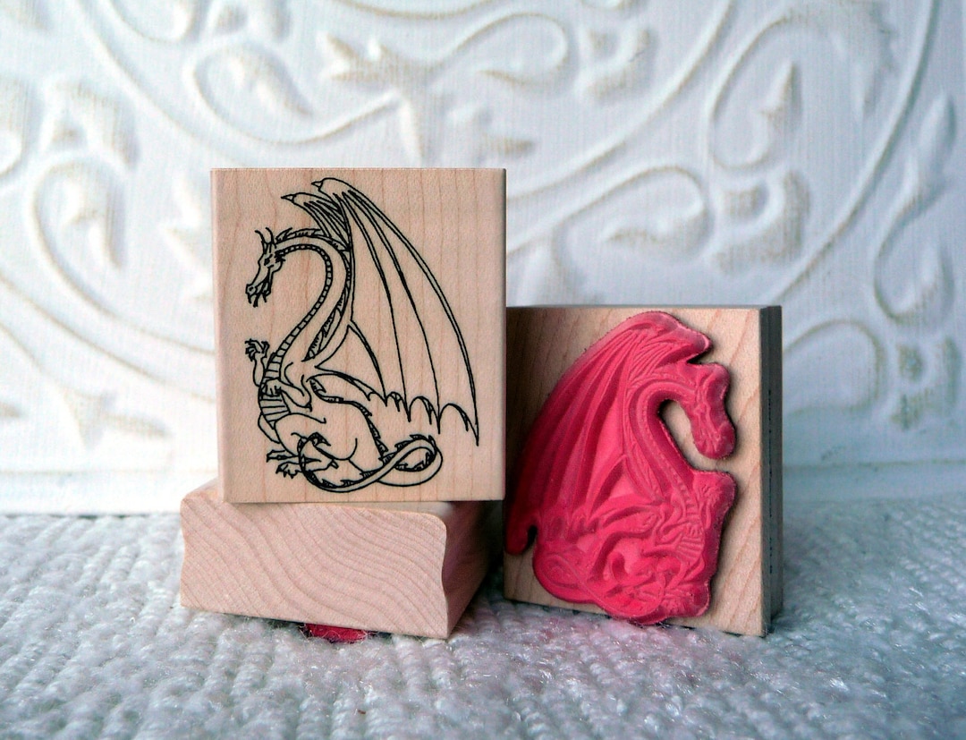 Dragon Rubber Stamp From Oldislandstamps - Etsy