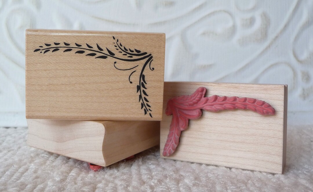 Corner Sprig Rubber Stamp From Oldislandstamps - Etsy