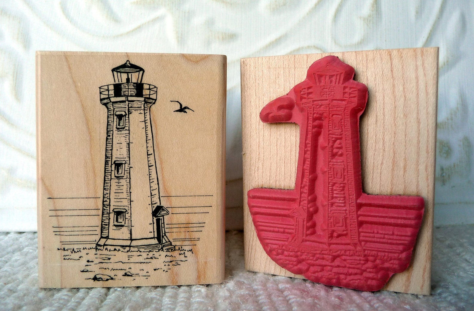 Lighthouse Rubber Stamp From Oldislandstamps - Etsy