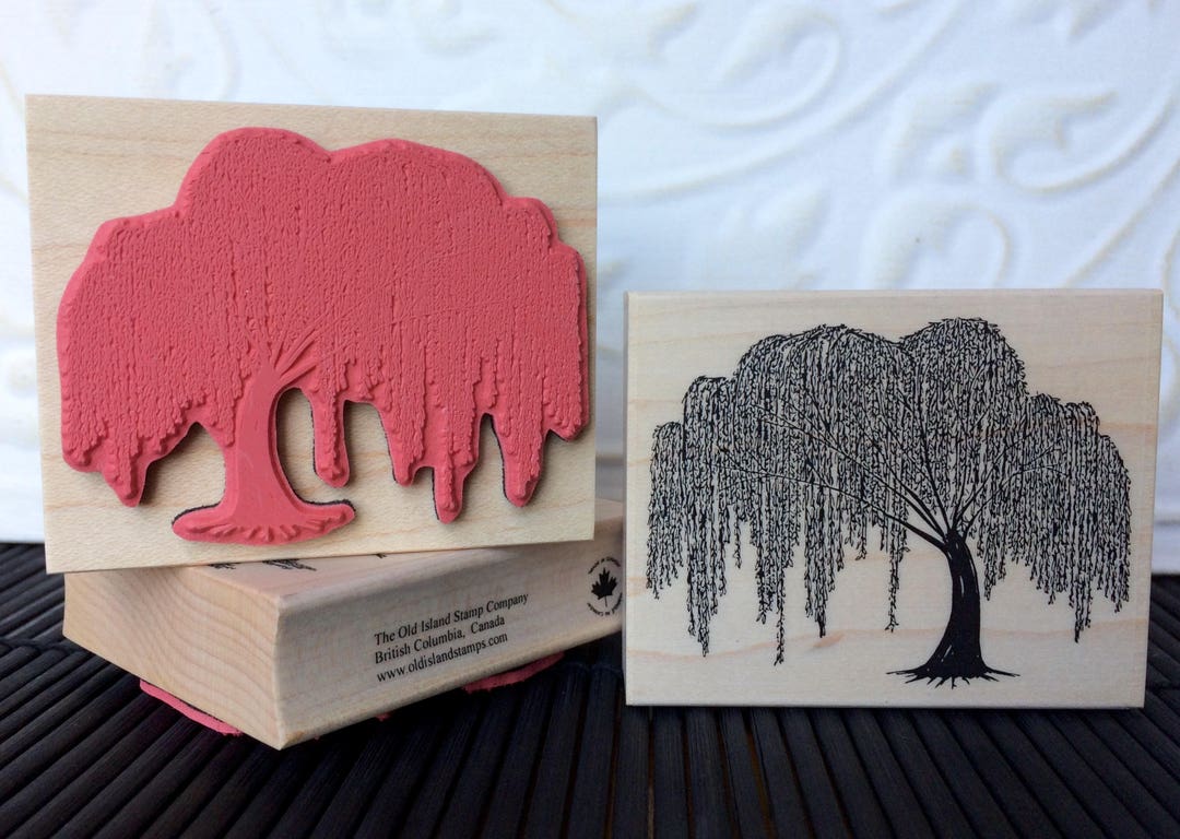 Weeping Willow Tree Rubber Stamp From Oldislandstamps - Etsy