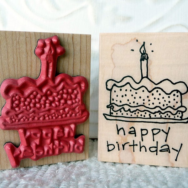 Cake Rubber Stamp - Etsy