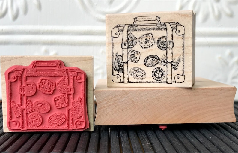 World Traveller Vintage Suitcase Rubber Stamp From - Etsy Ireland