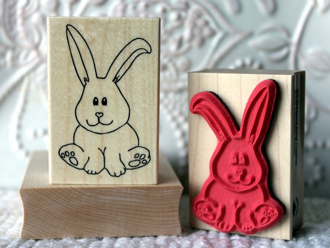Baby Bunny Rubber Stamp From Oldislandstamps - Etsy