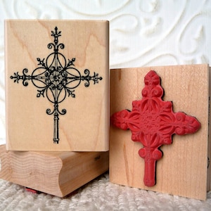 Cross Rubber Stamp From Oldislandstamps - Etsy