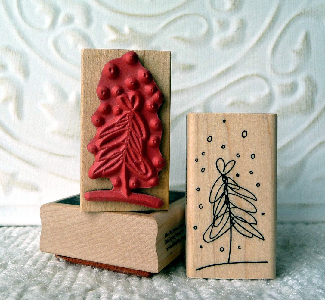 Fluffy Tree Rubber Stamp From Oldislandstamps - Etsy