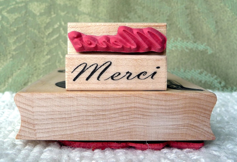 Merci Rubber Stamp From Oldislandstamps | Etsy