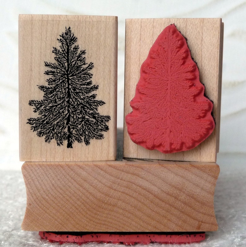 Mini Evergreen Tree Rubber Stamp From Oldislandstamps | Etsy