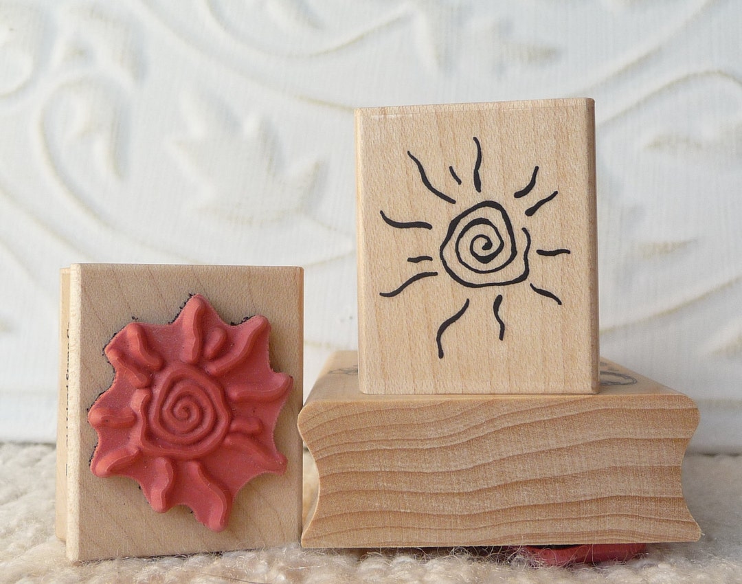 Hot Sun Rubber Stamp From Oldislandstamps - Etsy