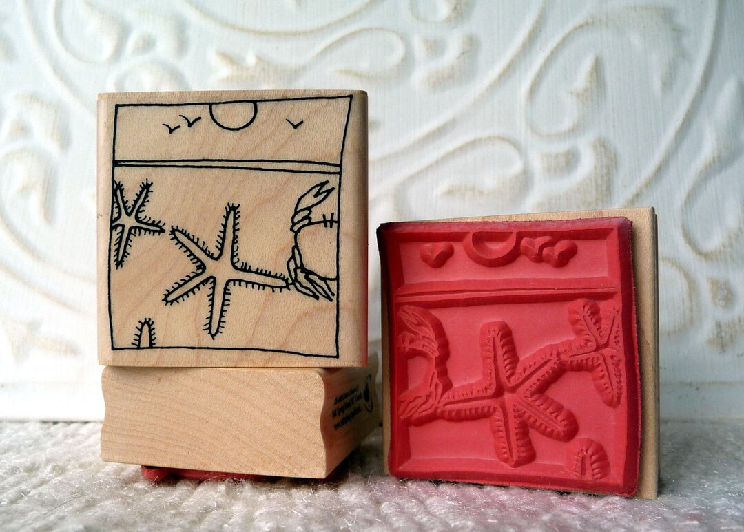 Beach Rubber Stamp From Oldislandstamps - Etsy