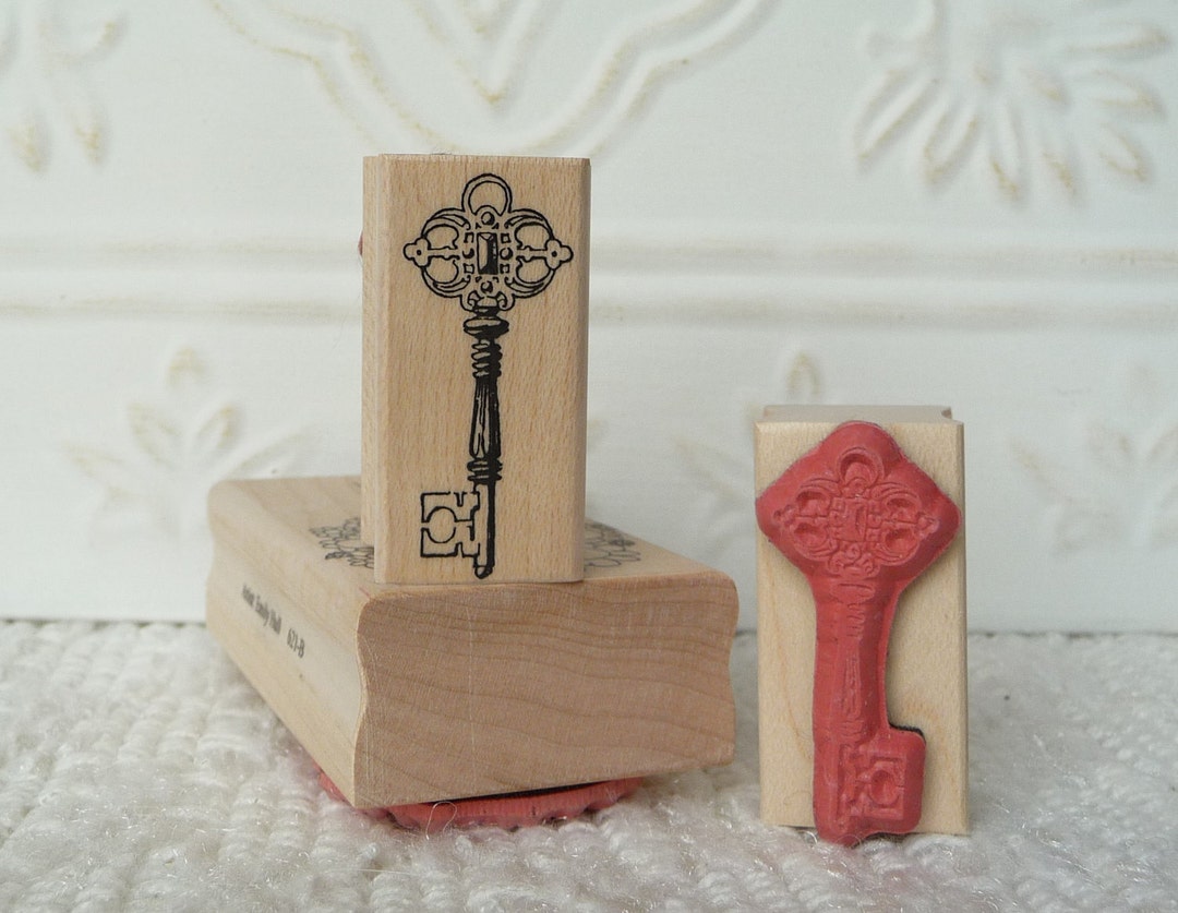 Vintage Key Rubber Stamp From Oldislandstamps - Etsy