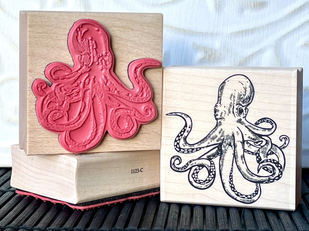 Olly Octopus Rubber Stamp From Oldislandstamps - Etsy