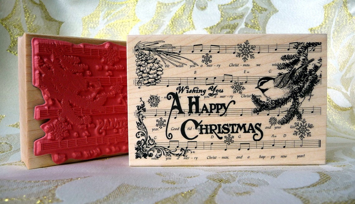 Christmas Collage Rubber Stamp From Oldislandstamps - Etsy