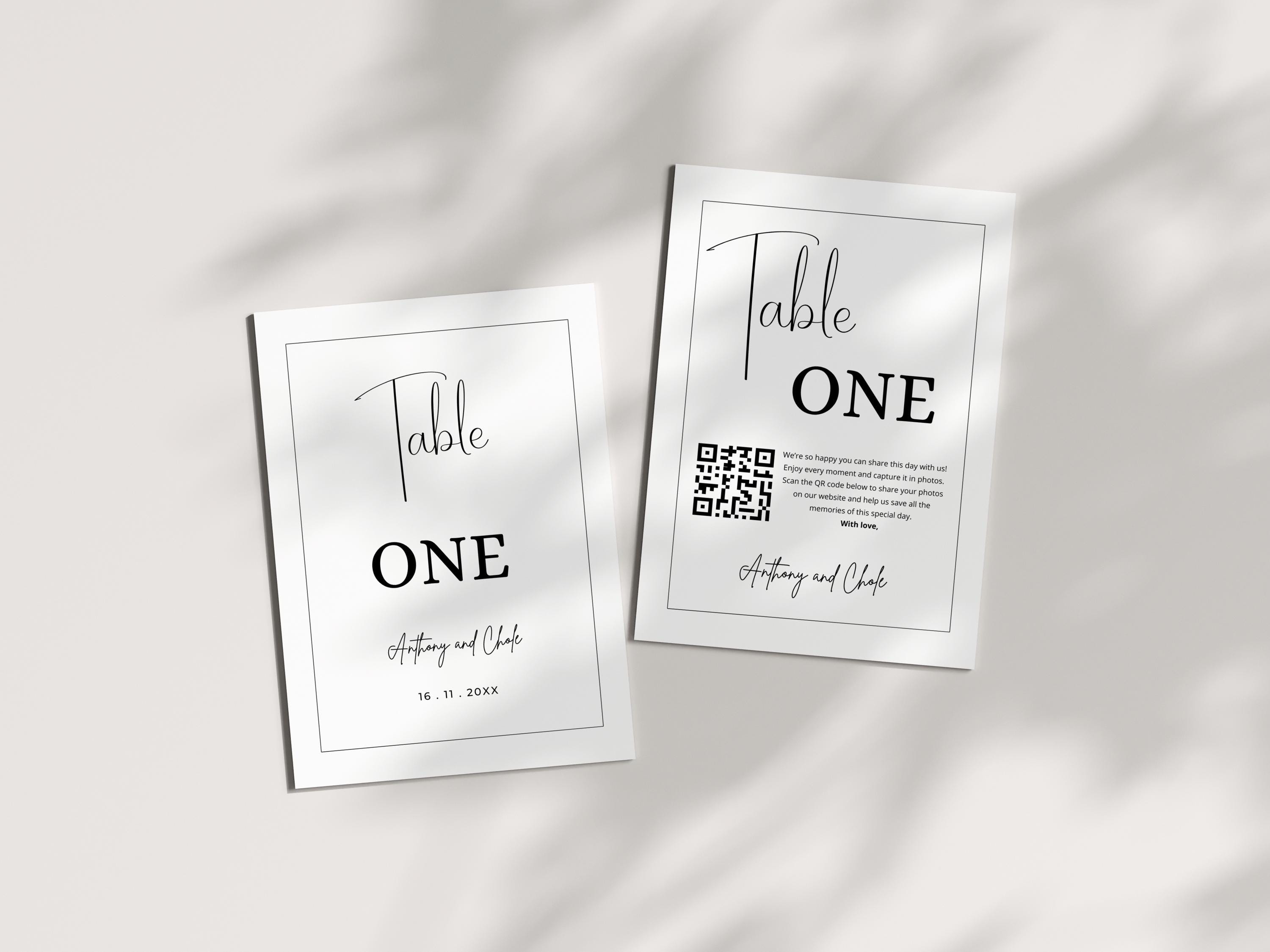 Wedding Table Number Sign Qr Code Instant Download Editable Design ...
