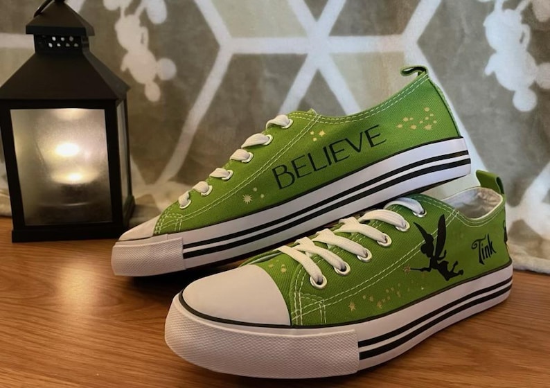 Disney Tinkerbell Inspired Sneakers for Women/ Kids Upon Request ...
