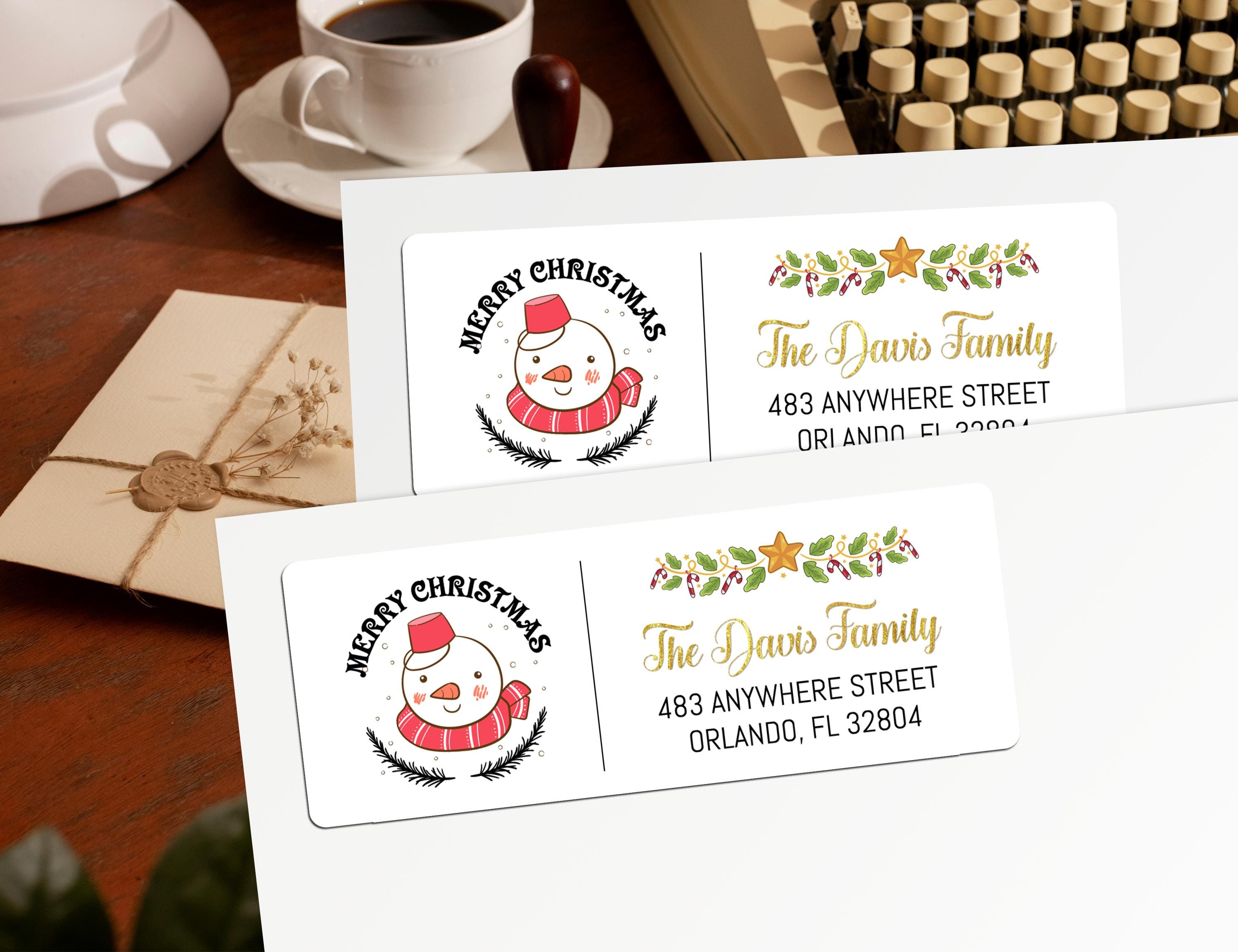Christmas Address Labels Elegant Holiday Address Labels Christmas Guest ...