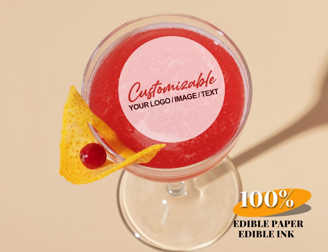 Custom Cocktail Drink Topper With Logo/text/image, Beverage & Cupcake ...