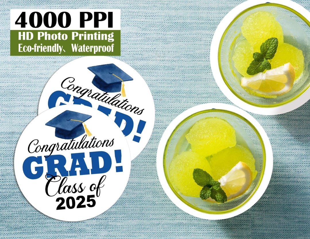 Personalized Graduation Party Cocktail Coasters/class of 2025 Grad ...