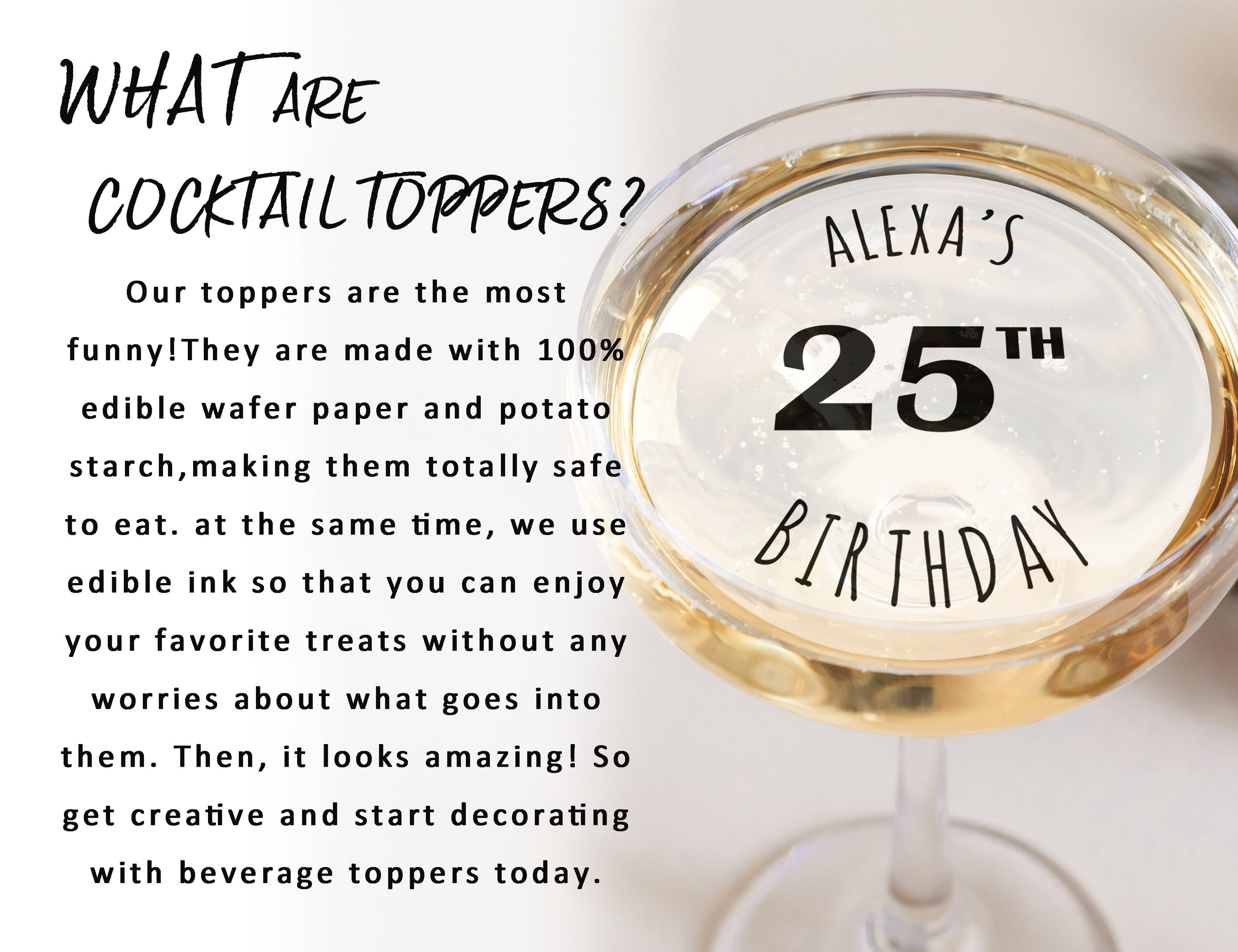 Espresso Martini Edible Cocktail Toppers/a Tini Bit Older Birthday ...