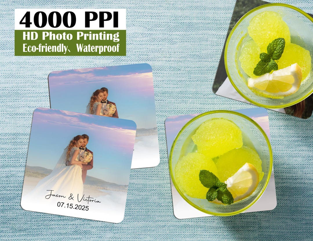 Personalized Wedding Photo Coasters, Wedding Favors, Custom Coasters ...