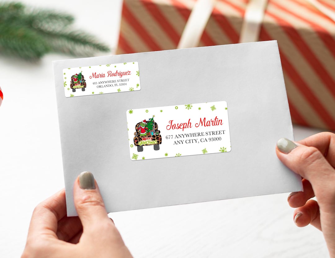 Merry Grinchmas Address Labels/grinch Christmas Return Address Labels ...