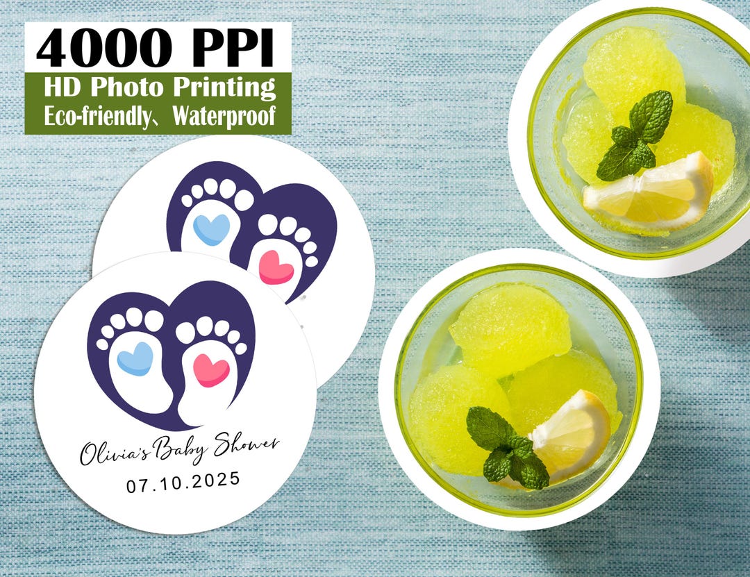 Personalized Photo Baby Shower Coasters/custom Drink Coasters With Baby ...