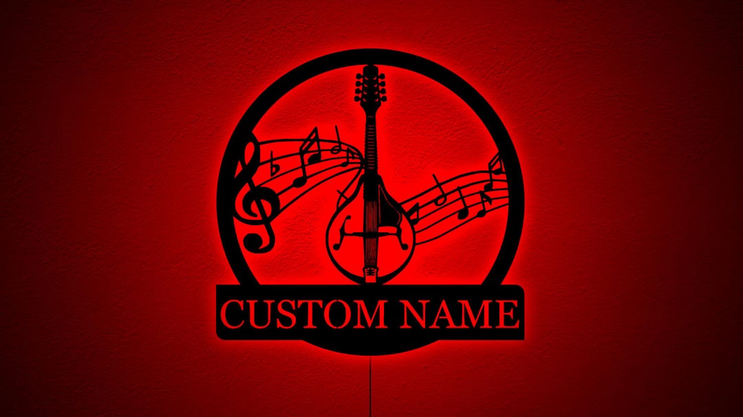 Custom Mandolin Wall Sign, Personalized Mandolin Wall Decor, RGB ...