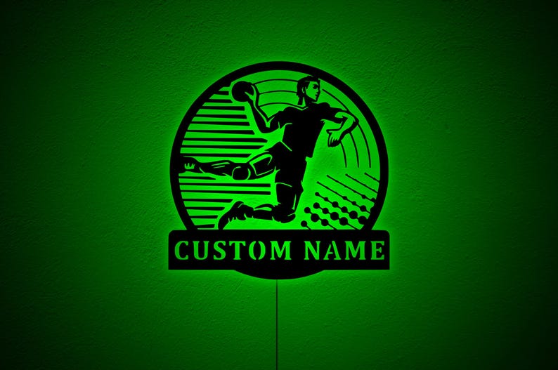 Custom Handball Wall Sign, Personalized Handball Wall Decor, RGB ...
