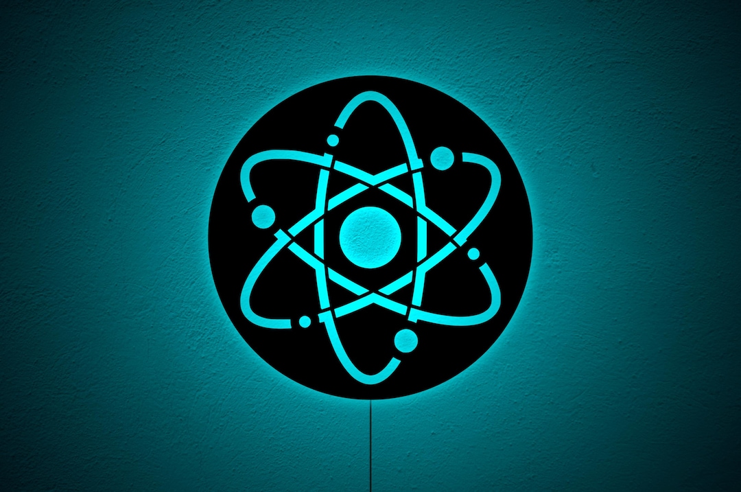 Atom Model Wall Sign, Personalized Wall Decor, Scientist RGB Room Decor ...