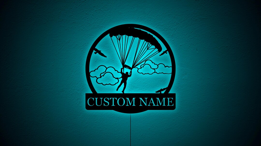 Custom Parachuting Wall Sign, Personalized Skydiving Wall Decor ...