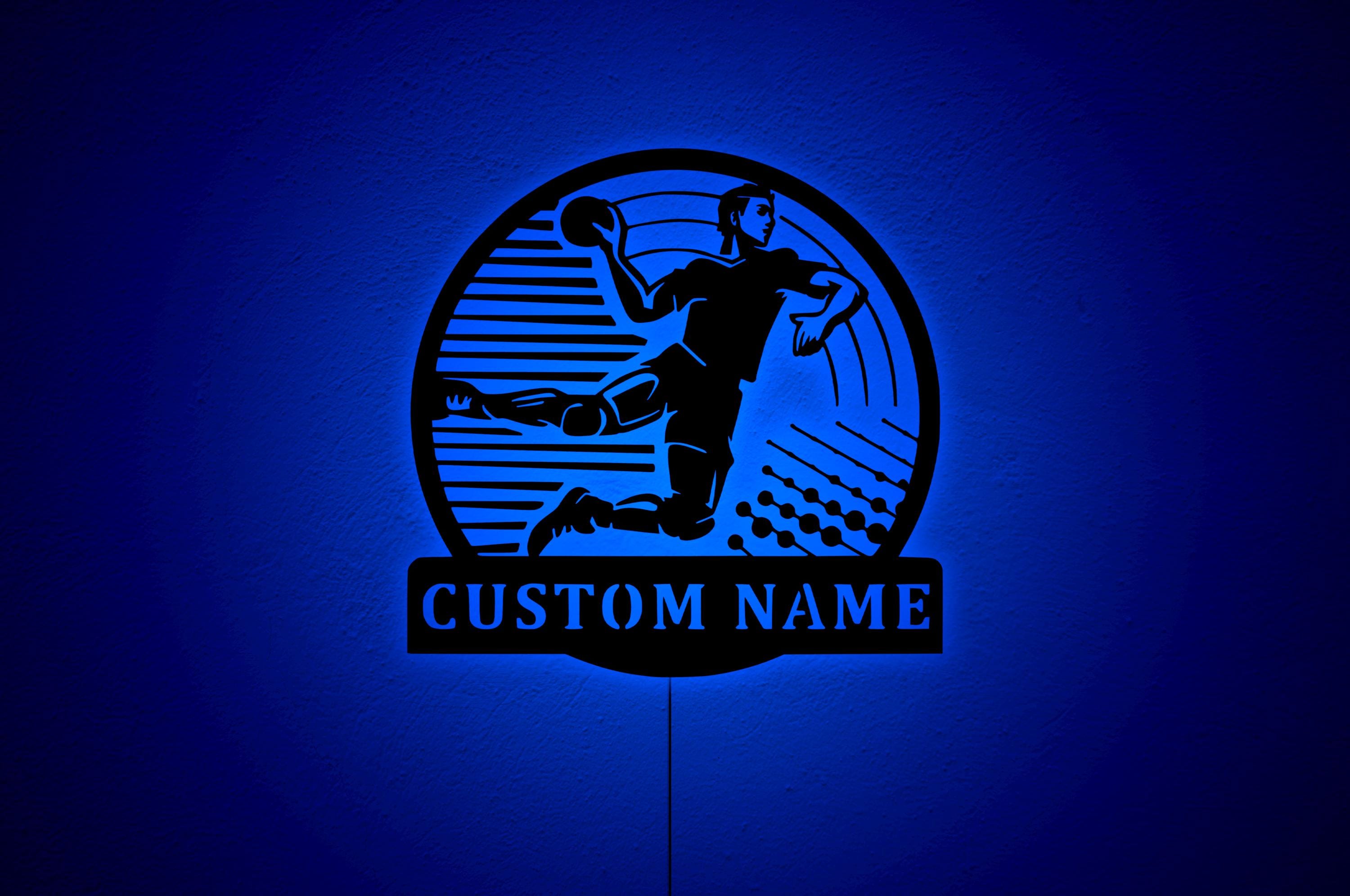 Custom Handball Wall Sign, Personalized Handball Wall Decor, RGB ...