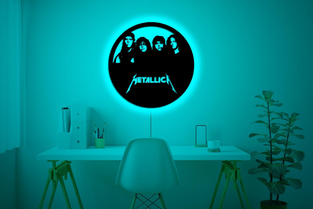 Metallica Wall Sign, Heavy Metal Wall Decor, RGB Metallica Room Decor ...