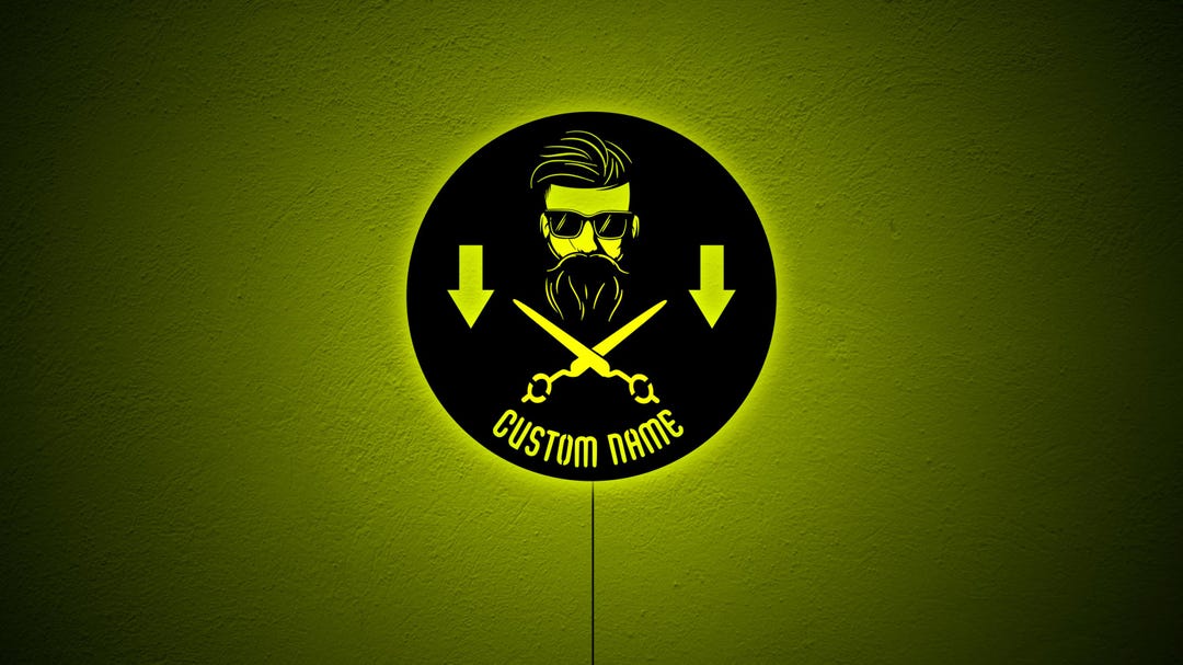 Custom Barber Wall Sign, Named Barber Wall Decor, Custom RGB Barber ...