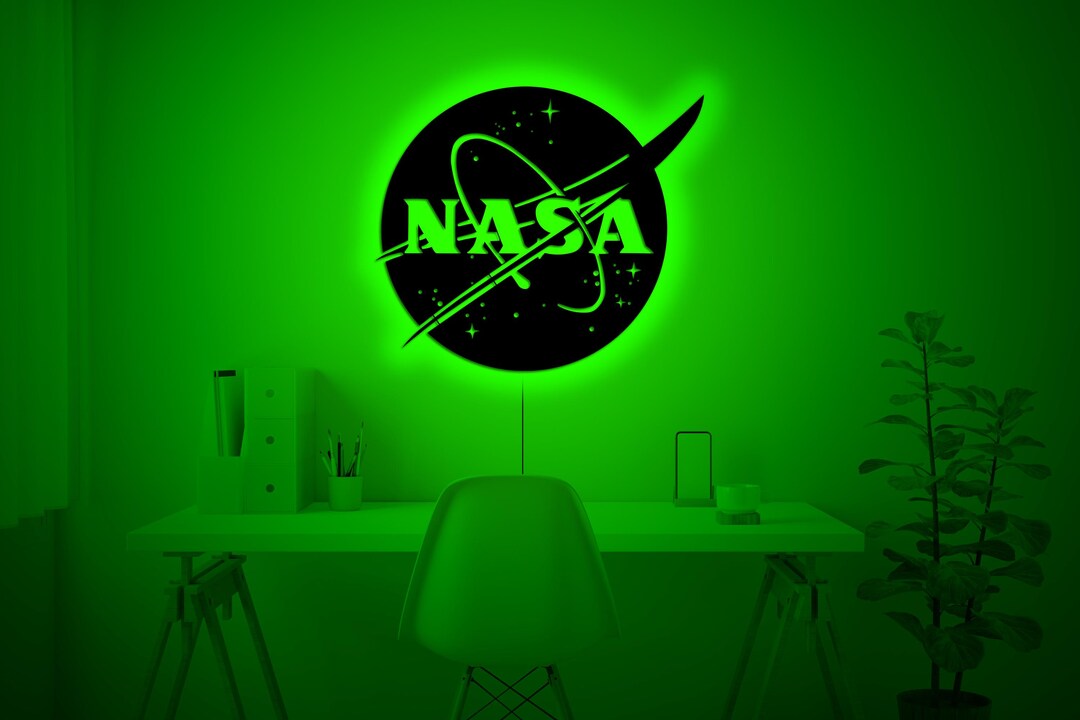 Nasa Wall Sign, Nasa Wall Decor, RGB Nasa Room Decor, Nasa Lighted Wall ...