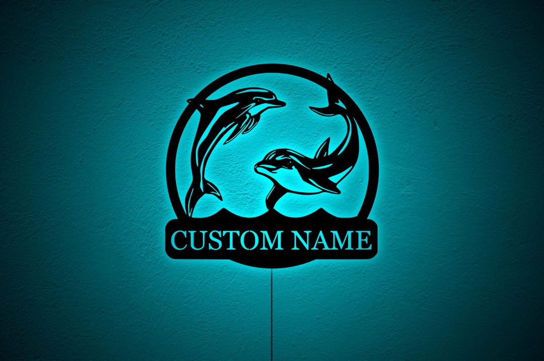 Custom Dolphin Wall Sign, Named Dolphin Wall Decor, Dolphin Kids Room ...