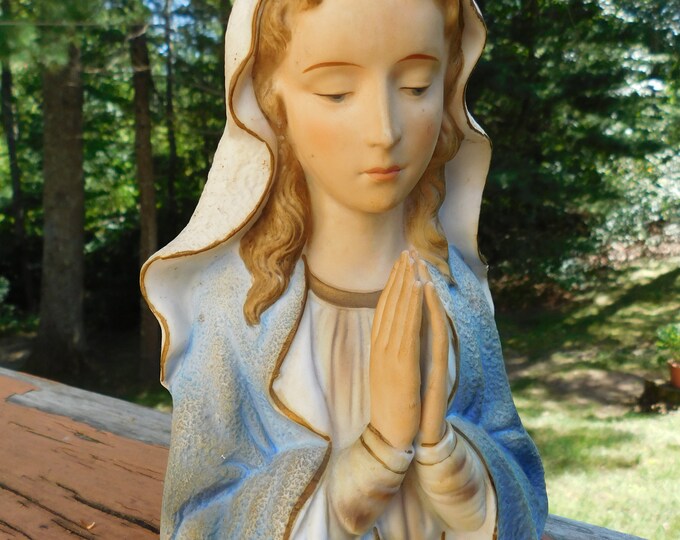 Vintage Blessed Virgin Mary Statue Etsy