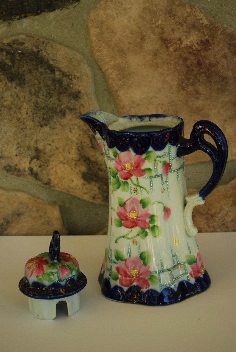 Vintage Japan Hand Painted Chocolate Pot With Cover Early 1930's - Etsy