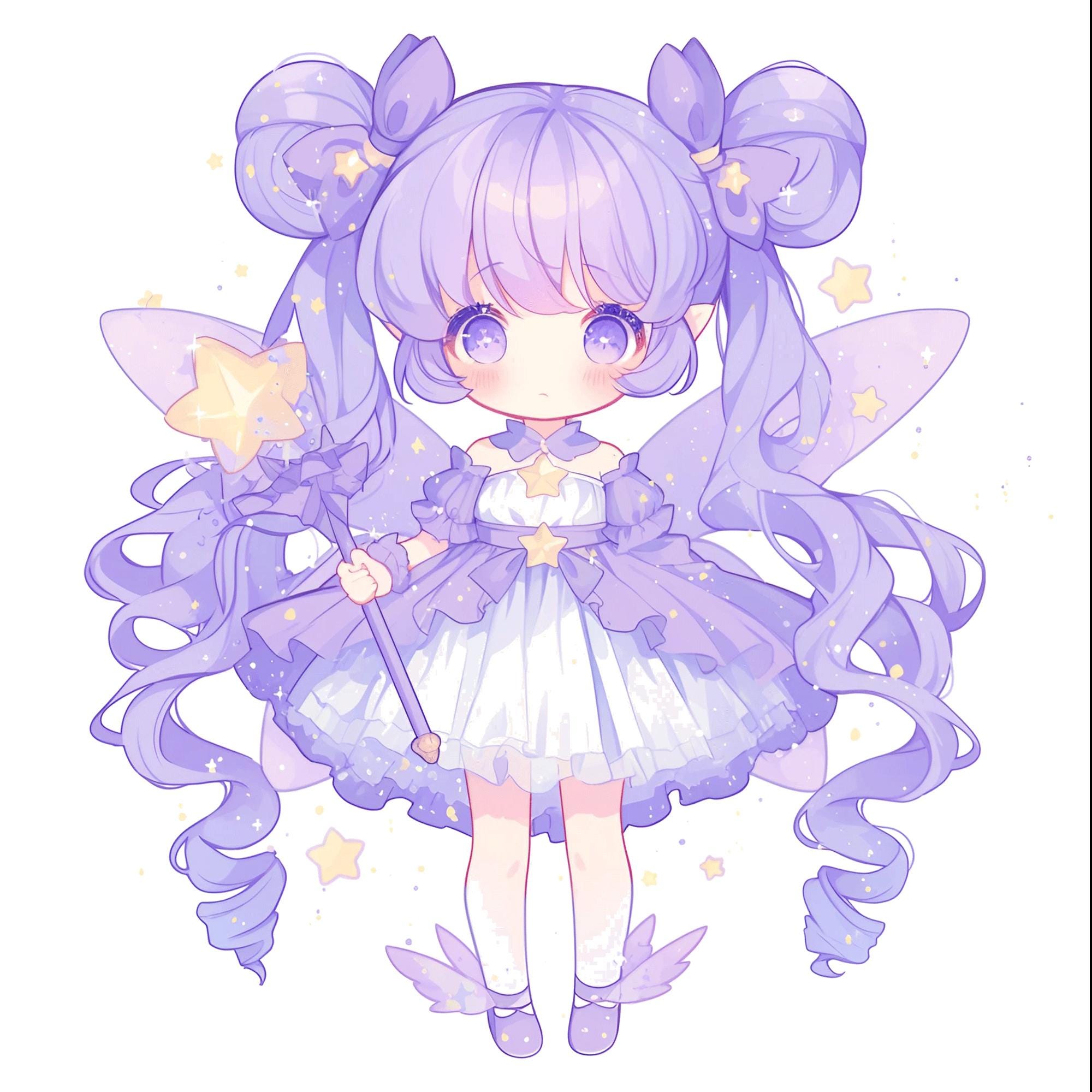 Luna Pngtuber Avatar Pack Chibi Anime Girl With Talking Mouth Cute ...