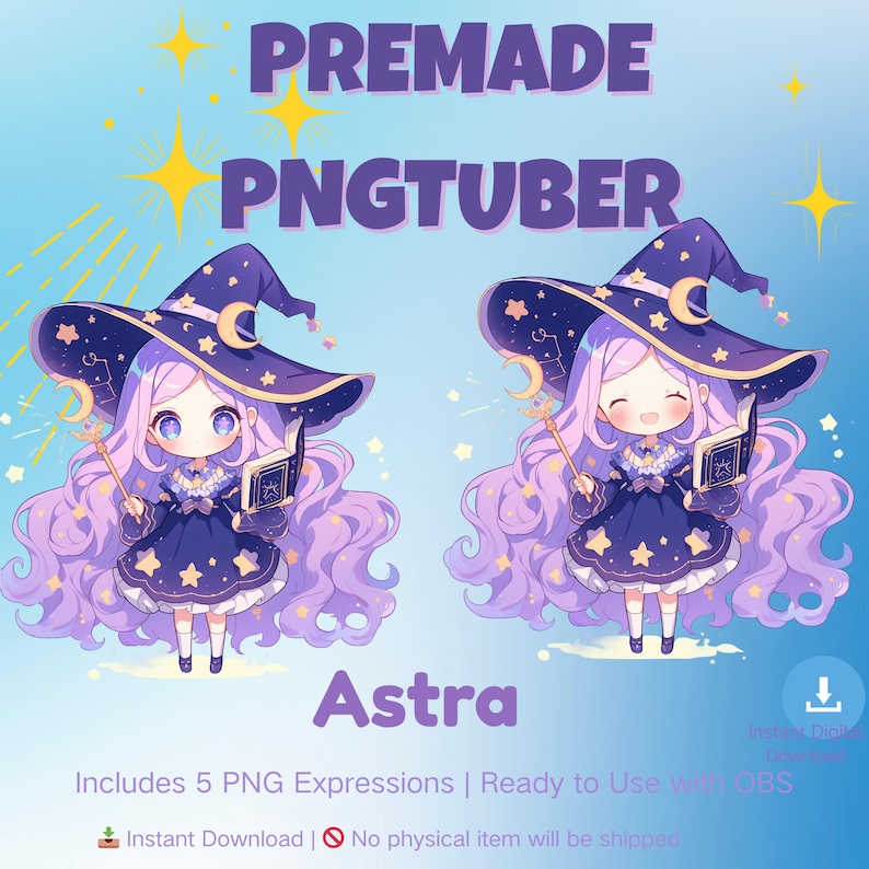 Pngtuber Model Chibi Magical Girl Kawaii Anime Vtuber Asset Premade ...