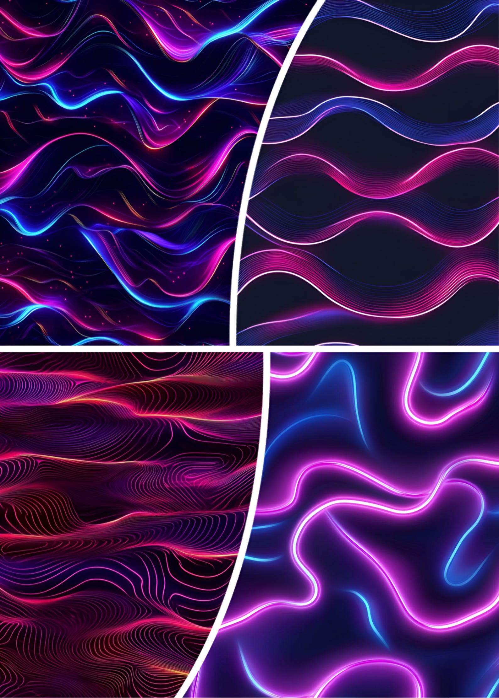 Seamless Neon Gradient Wave Pattern,glowing Colors,creating a Visually ...