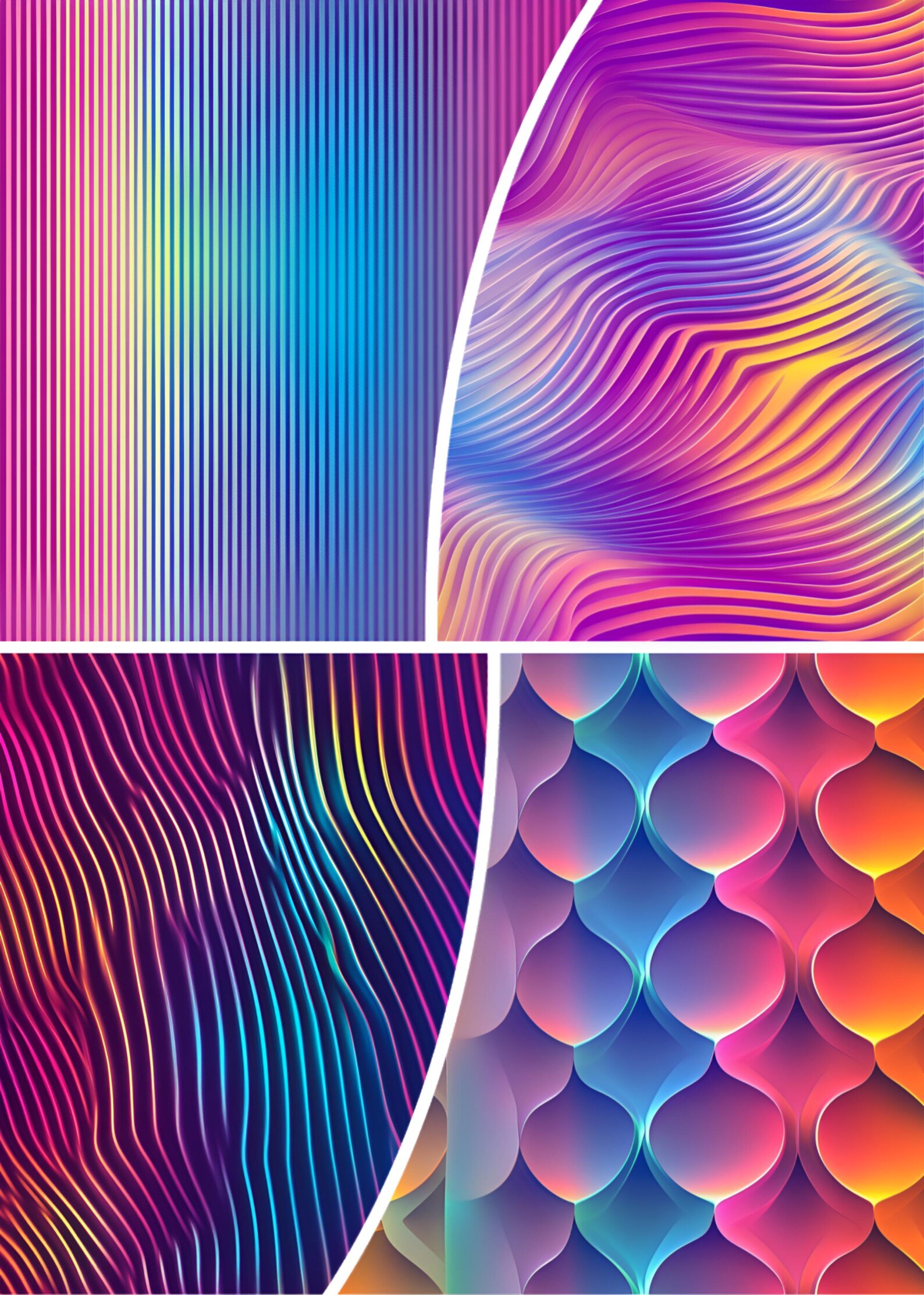 Seamless Neon Gradient Wave Pattern,glowing Colors,creating a Visually ...