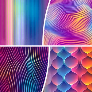 Seamless Neon Gradient Wave Pattern,glowing Colors,creating a Visually ...