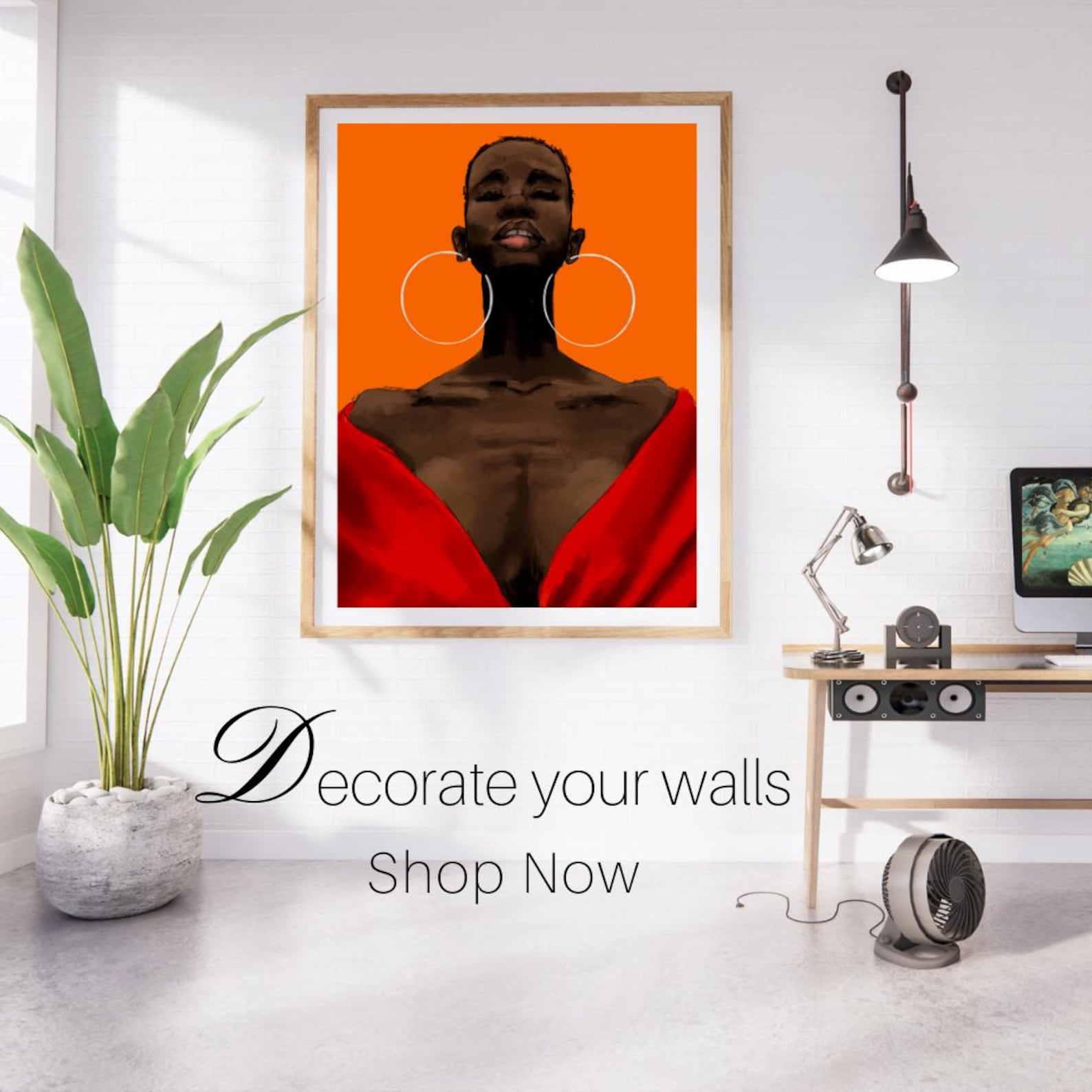 Digital Portrait of Beautiful Woman - Feminist Art - Soulful Black ...
