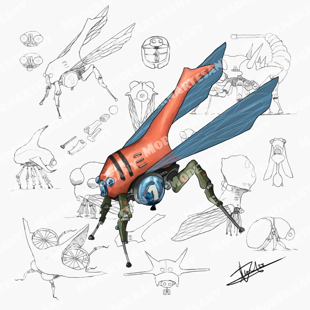Beetle Aircraft Art Print: Insect Vehicle Design (digital Download) - Etsy