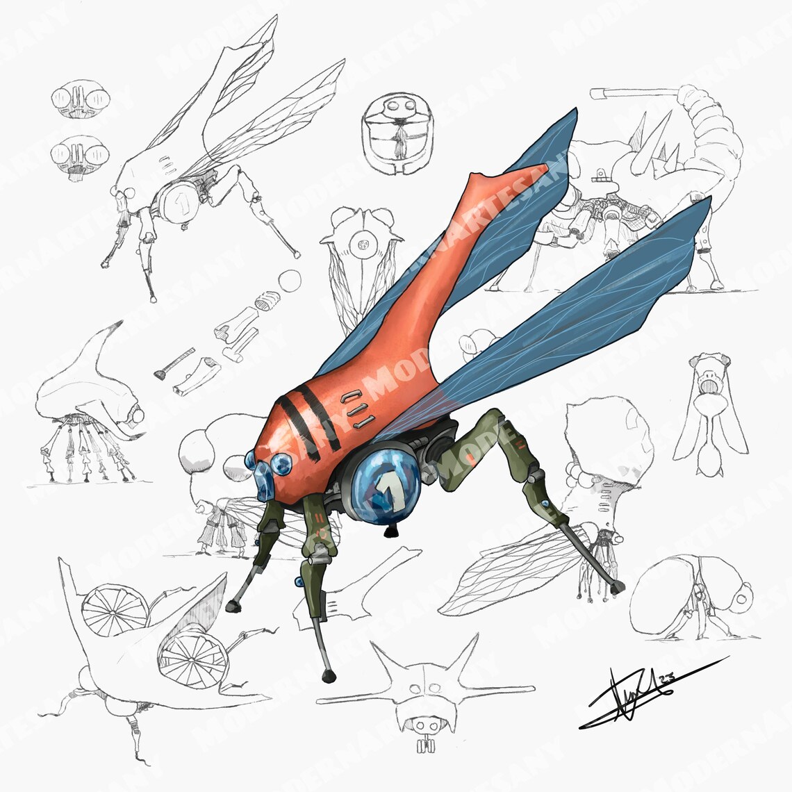 Beetle Aircraft Art Print: Insect Vehicle Design (digital Download) - Etsy