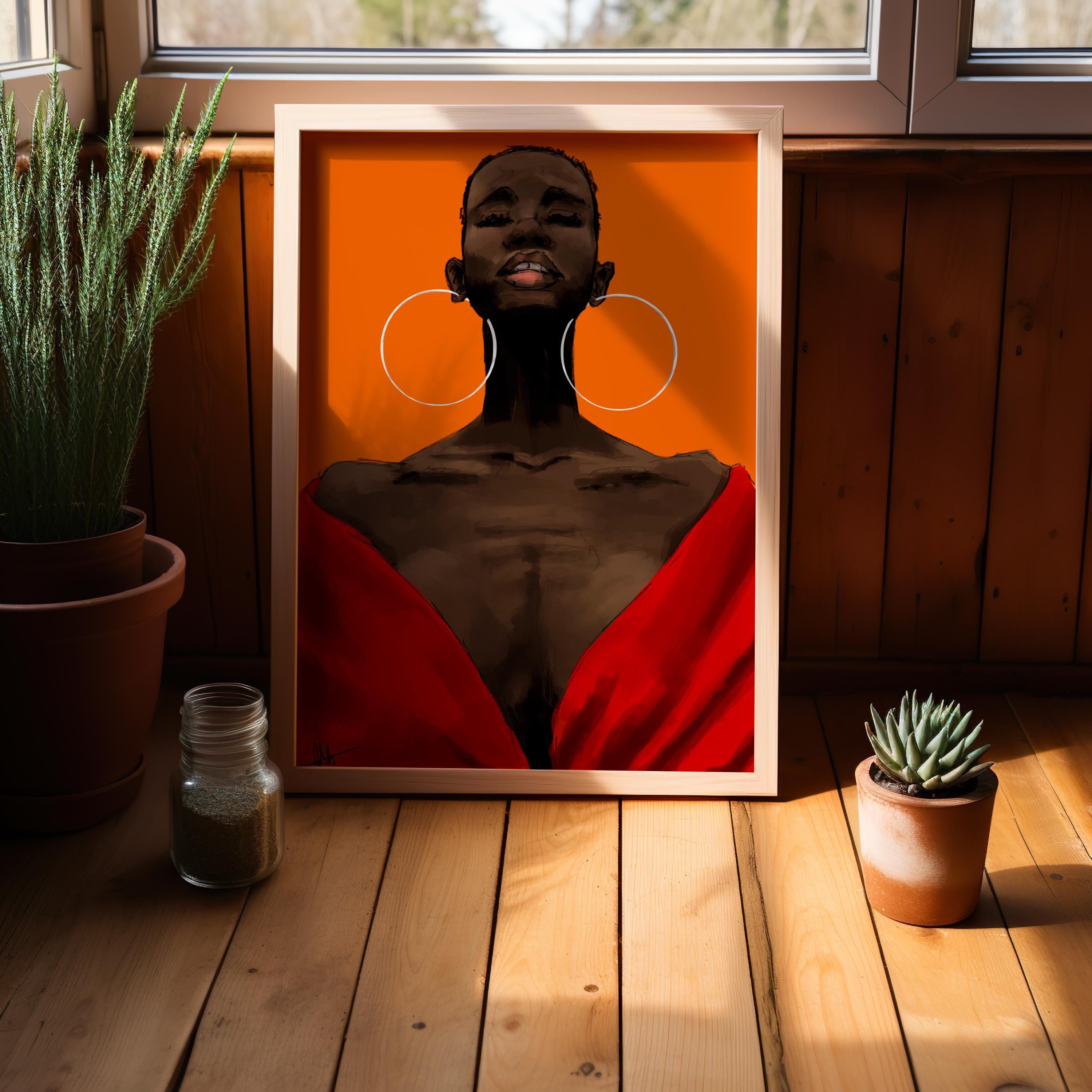 Digital Portrait of Beautiful Woman - Feminist Art - Soulful Black ...