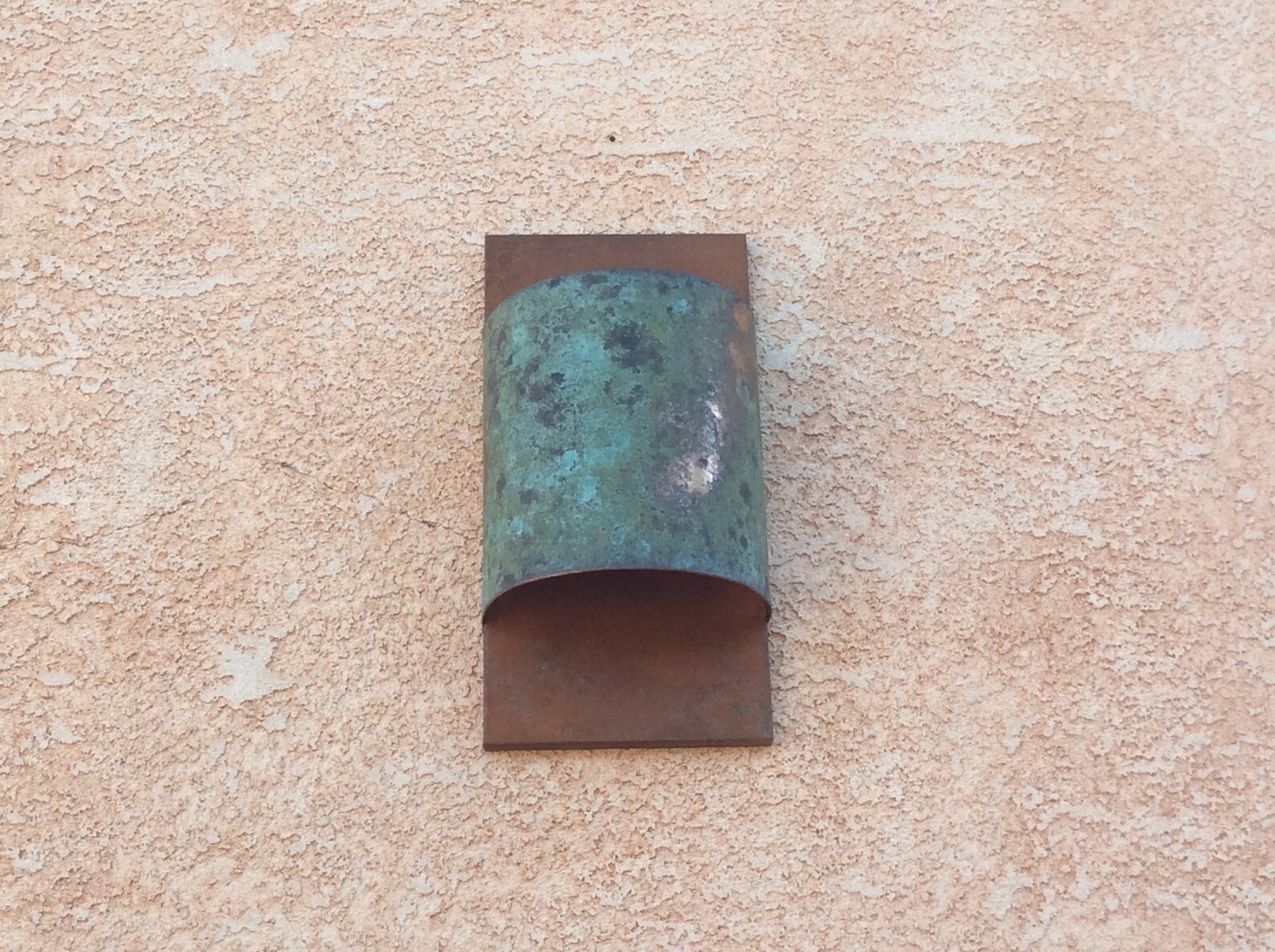 Rust and Verdigris Contemporary Half Round / Copper Light | Etsy