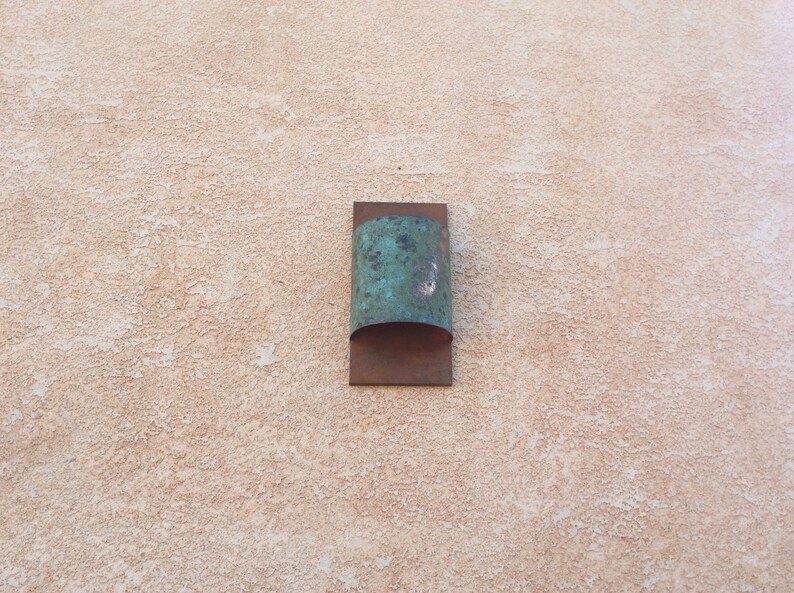 Rust and Verdigris Contemporary Half Round / Copper Light | Etsy