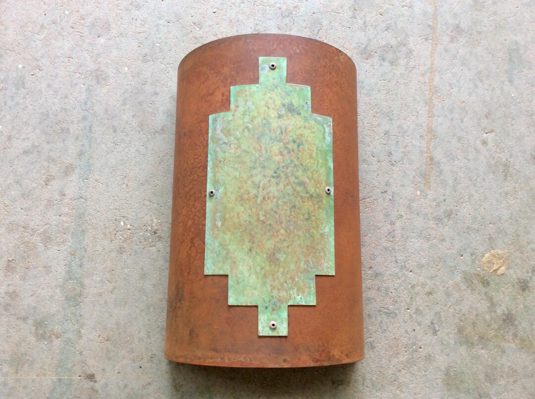 Half-round in Rust With Verdigris Copper Step Design. - Etsy